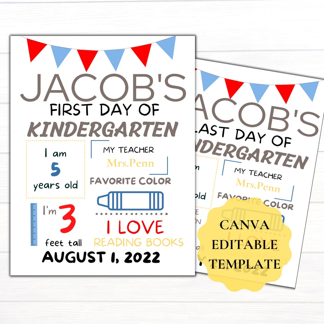 Printable, Editable First and Last Day of School Sign, PDF School ...