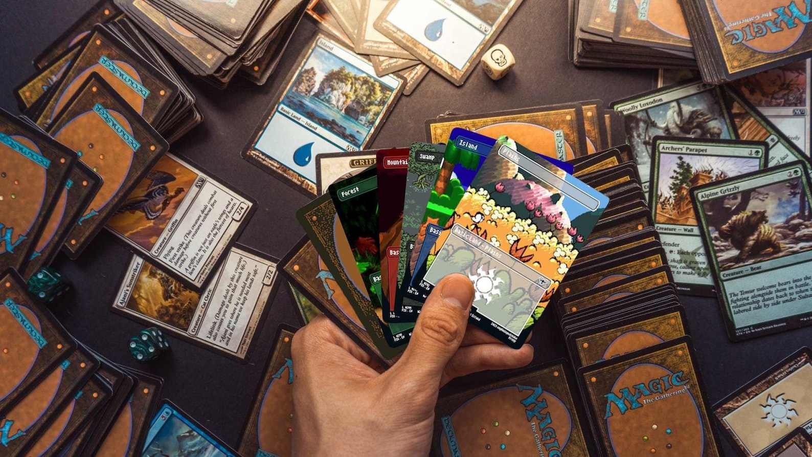 MTG Proxy - 20x Basic Lands Pixel - Etsy