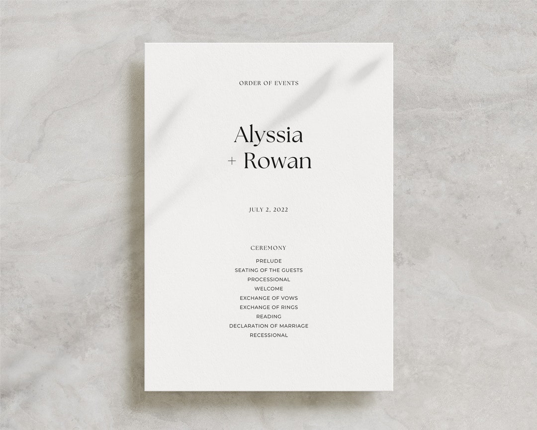 Wedding Program Template Download, Canva Program for Wedding, Printable ...