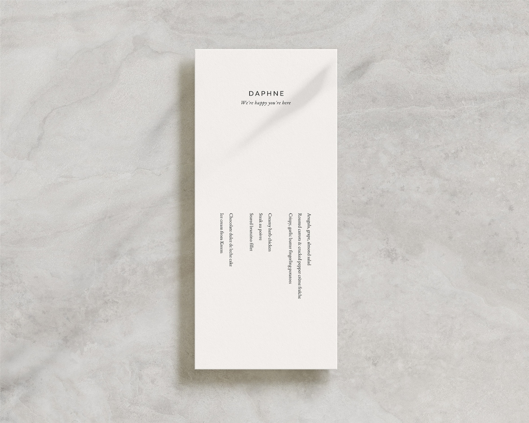 Menu Cards With Guest Name, Wedding Menu Template, Dinner Menu Template ...