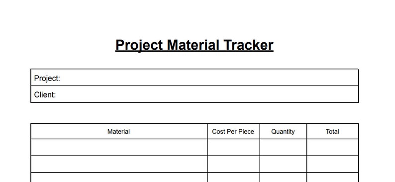 Woodshop Materials Tracker - Etsy