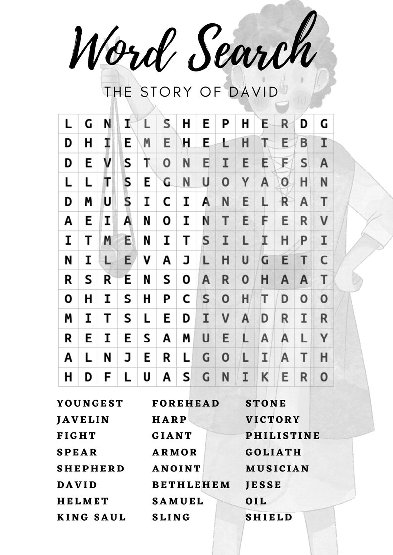 Sunday School Word Search Printable Worksheet - Etsy