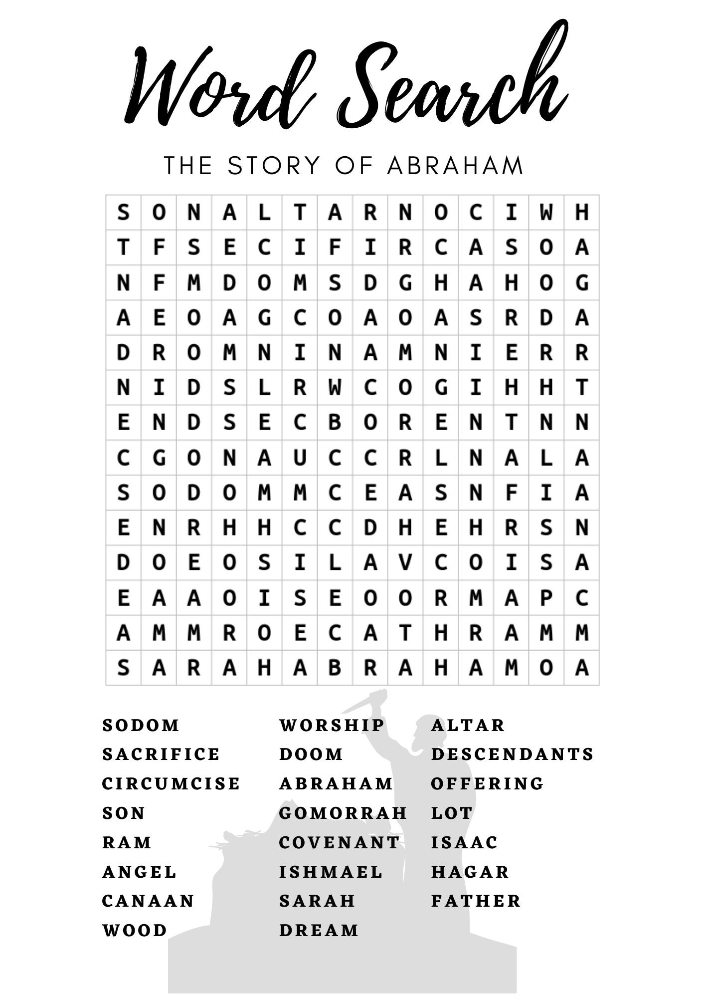 Sunday School Word Search Printable Worksheet - Etsy