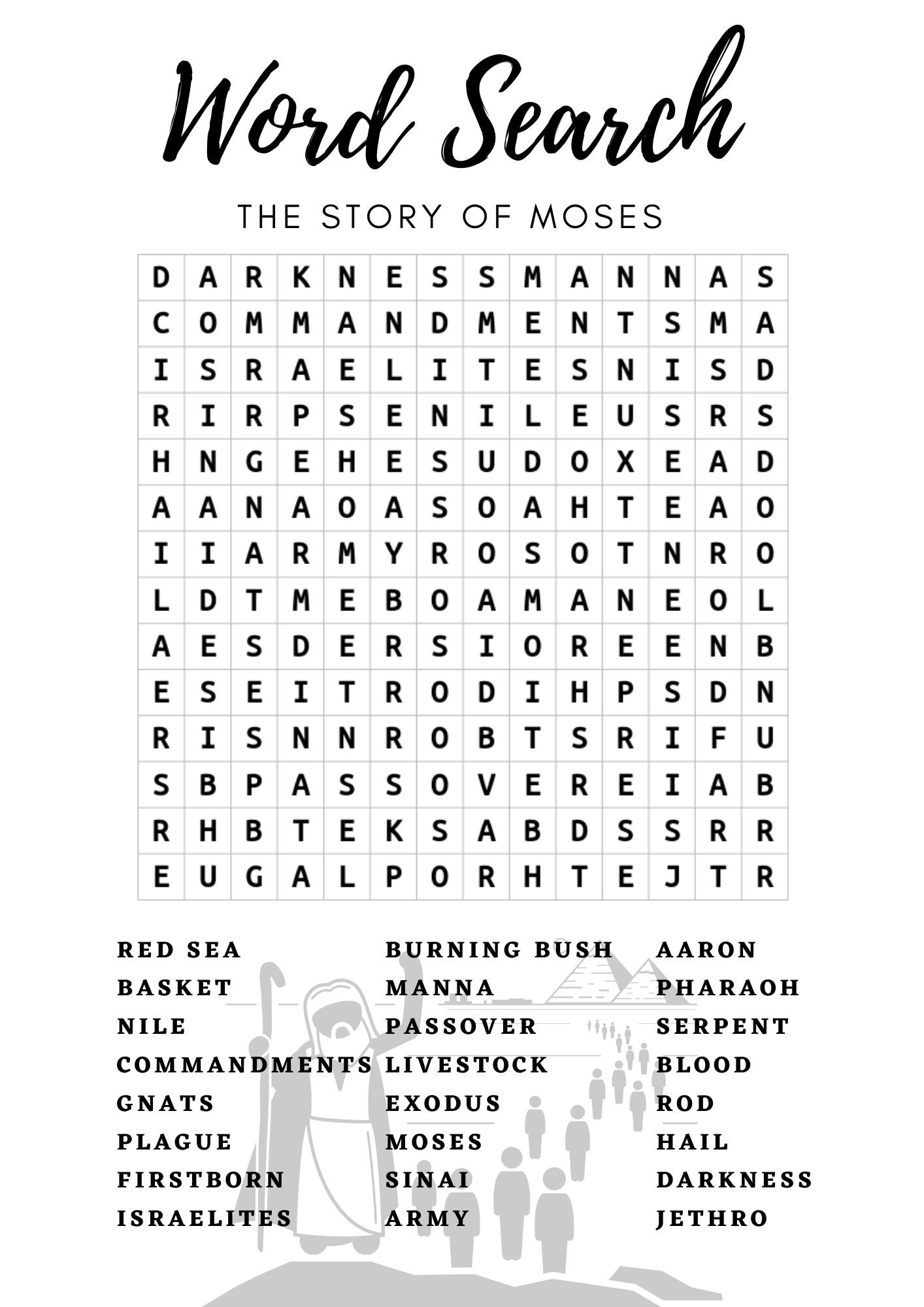 Sunday School Word Search Printable Worksheet - Etsy