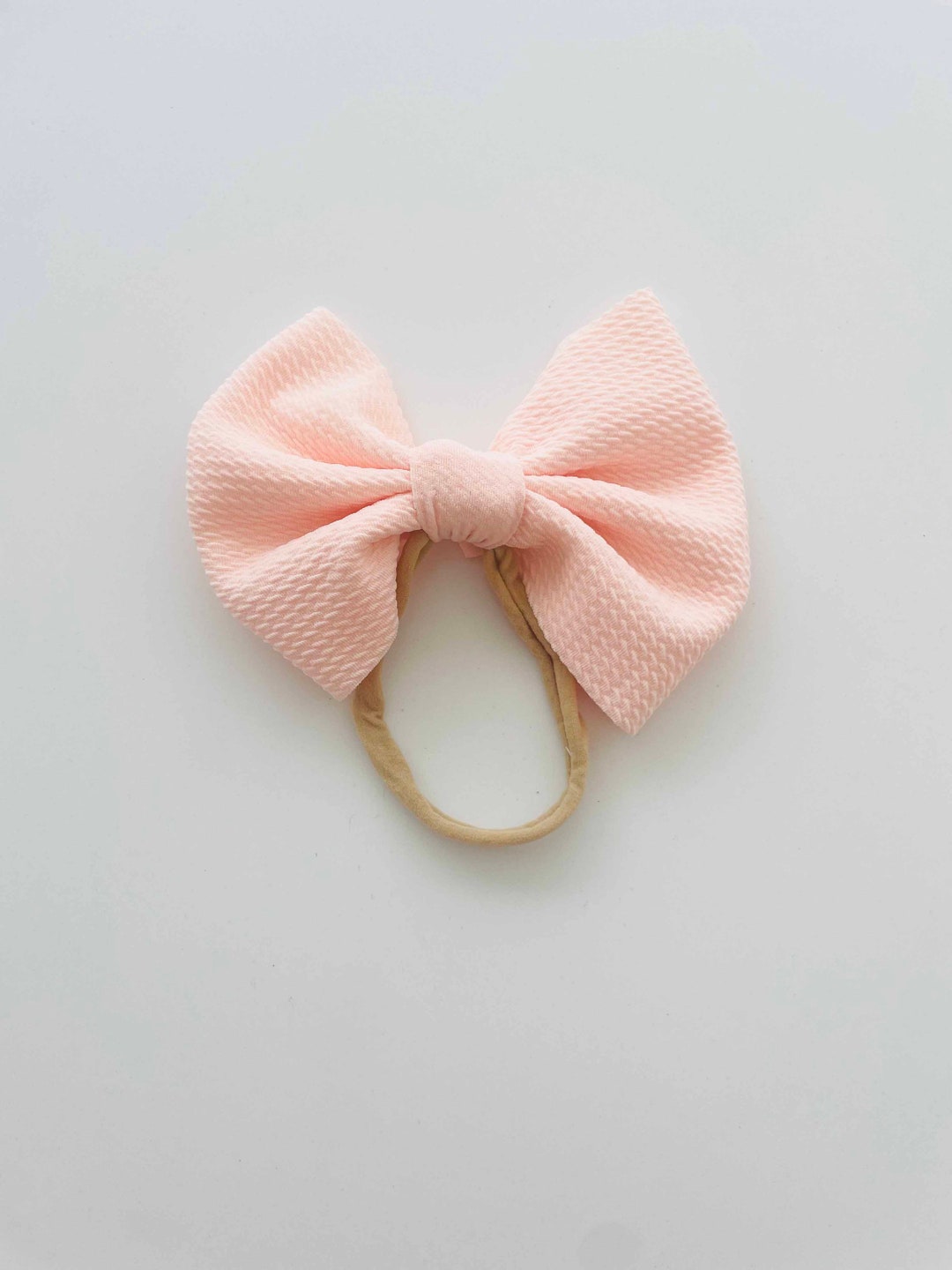 Light Pink Peach Bow Big Bow Baby Girl Girl Bow Gift - Etsy