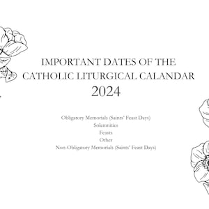 2024 Dates of Liturgical Calendar - Etsy