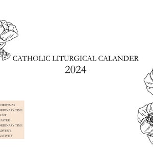 Digital 2024 Liturgical Calendar - Etsy
