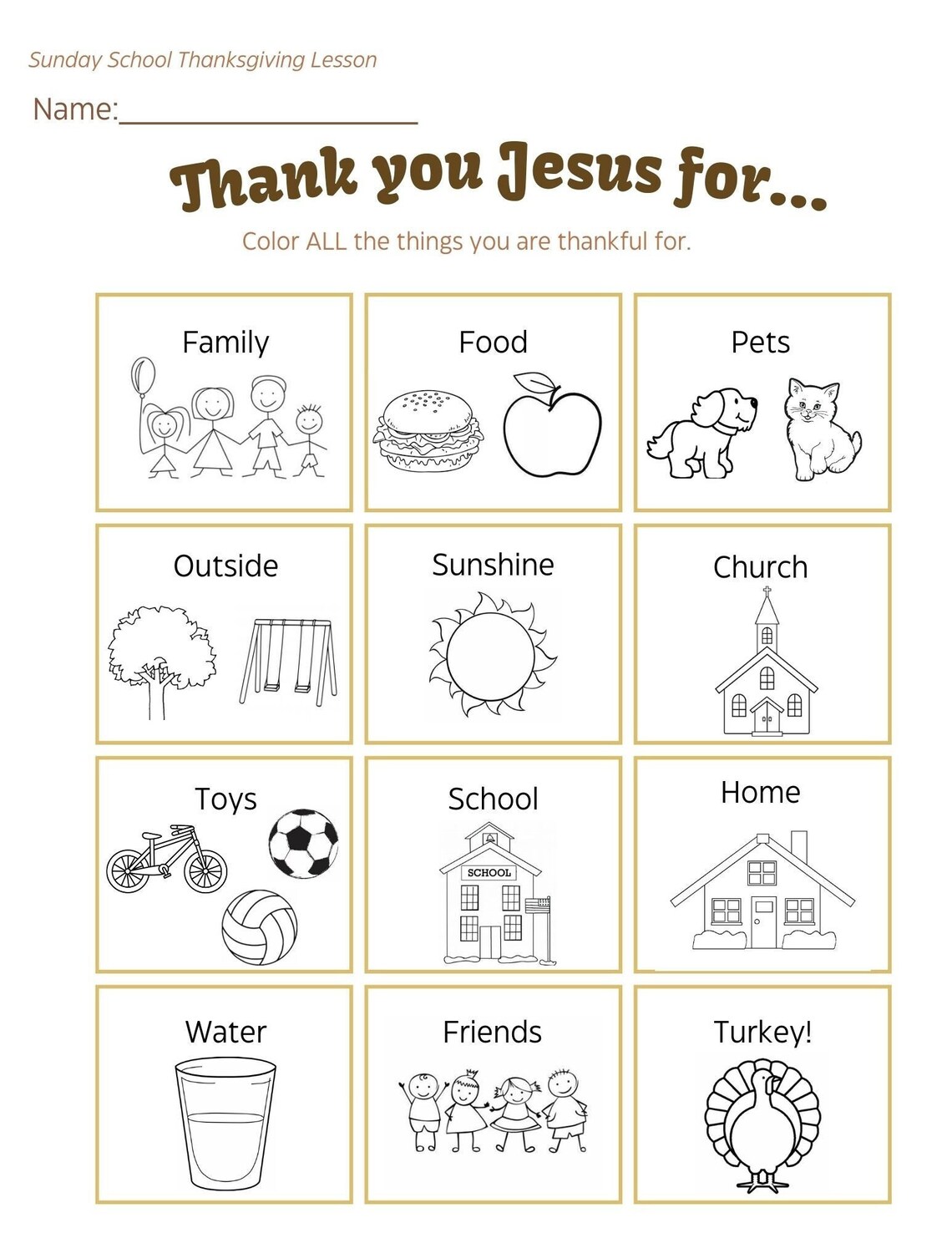 Printable Sunday School Thanksgiving Lesson - Etsy
