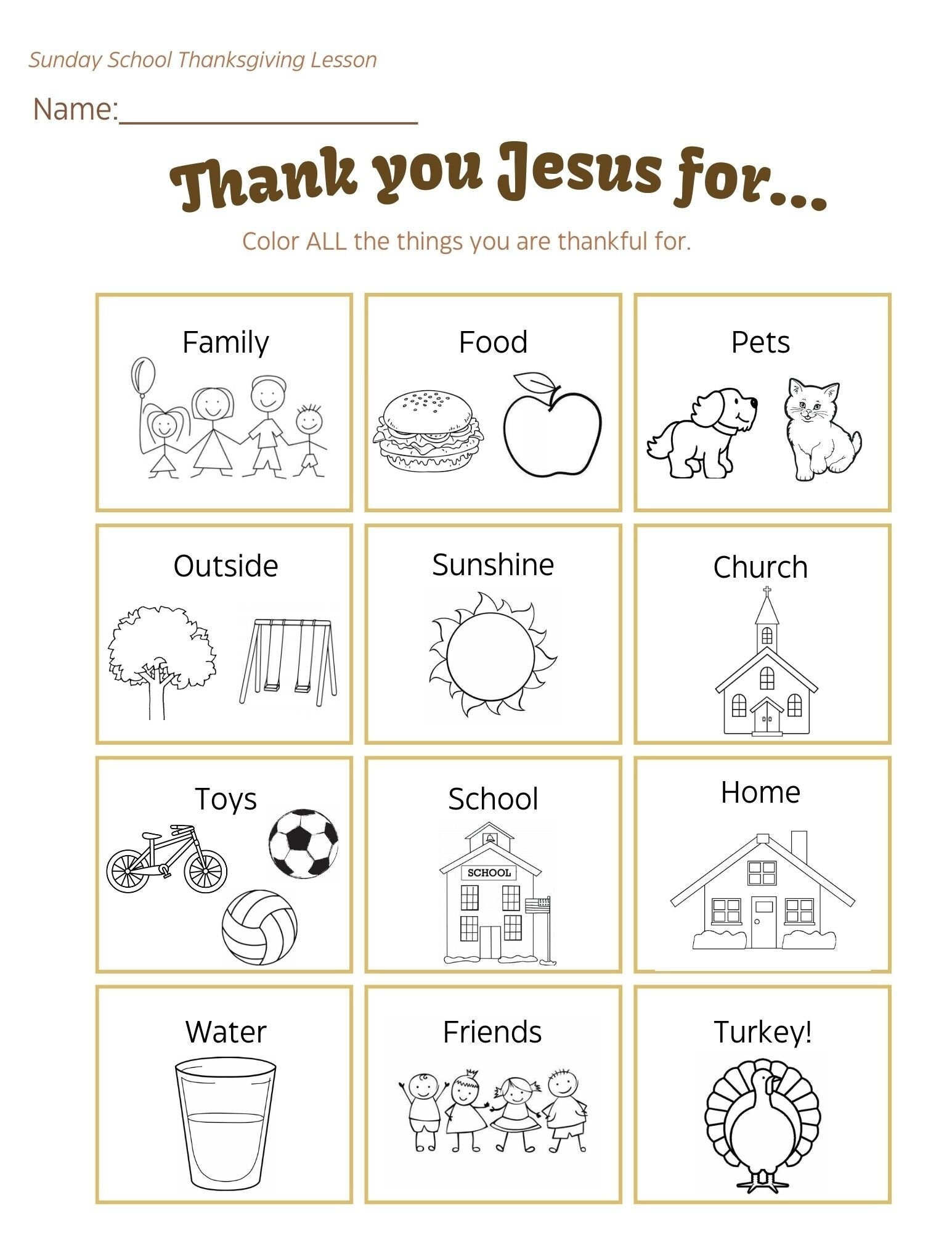 Printable Sunday School Thanksgiving Lesson - Etsy