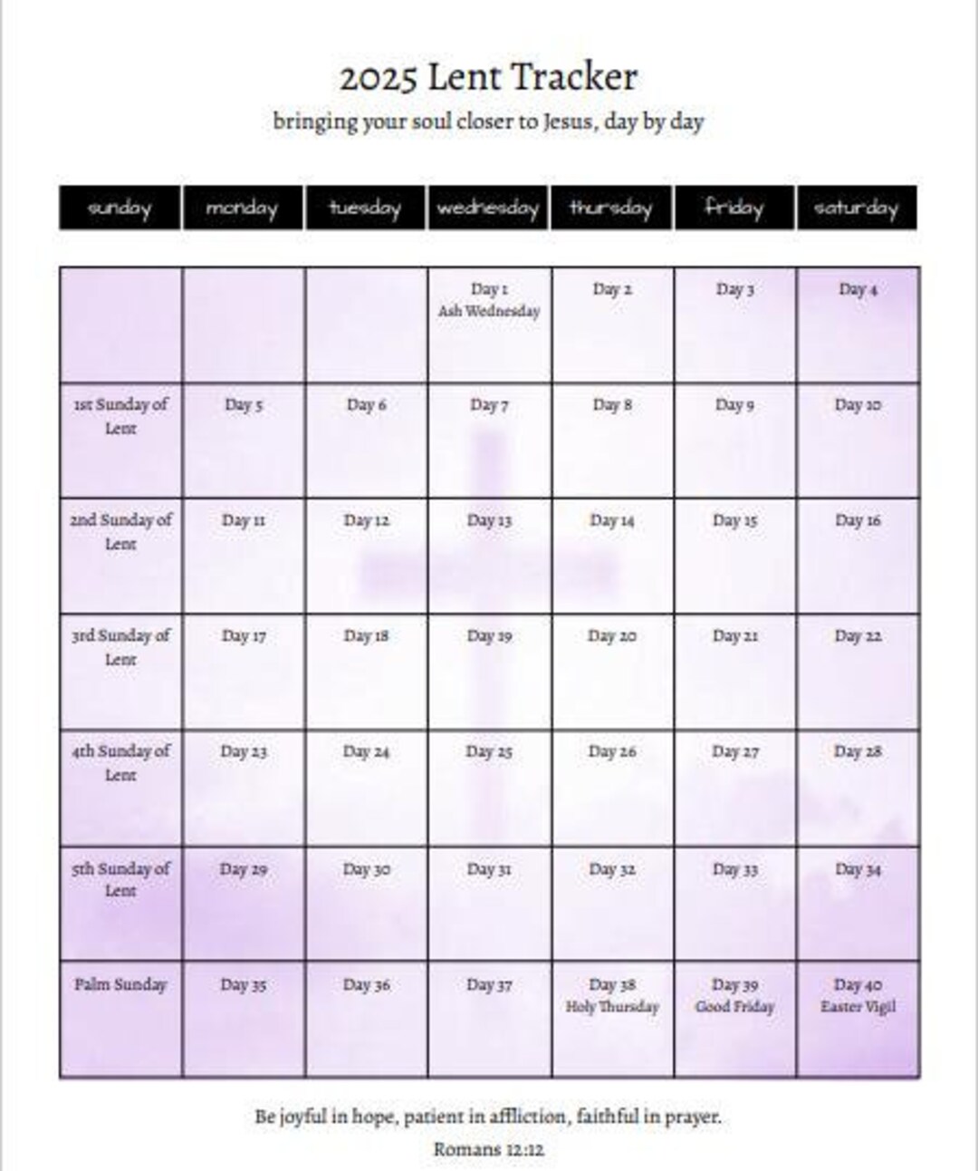 2025 Lent Calendar - Etsy