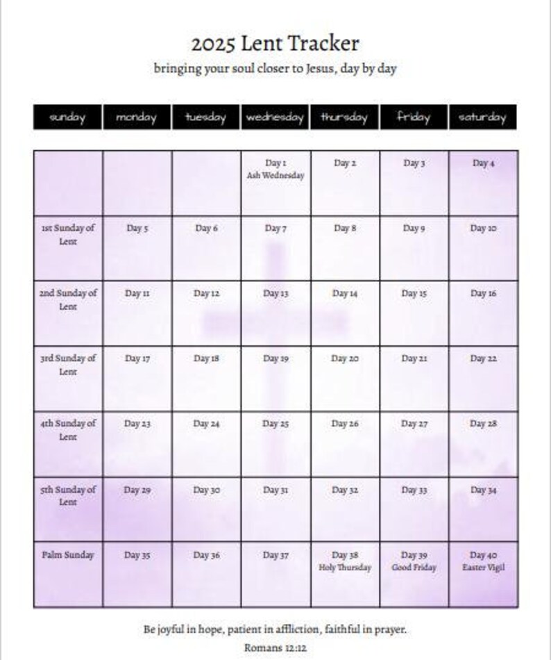 2025 Lent Calendar - Etsy