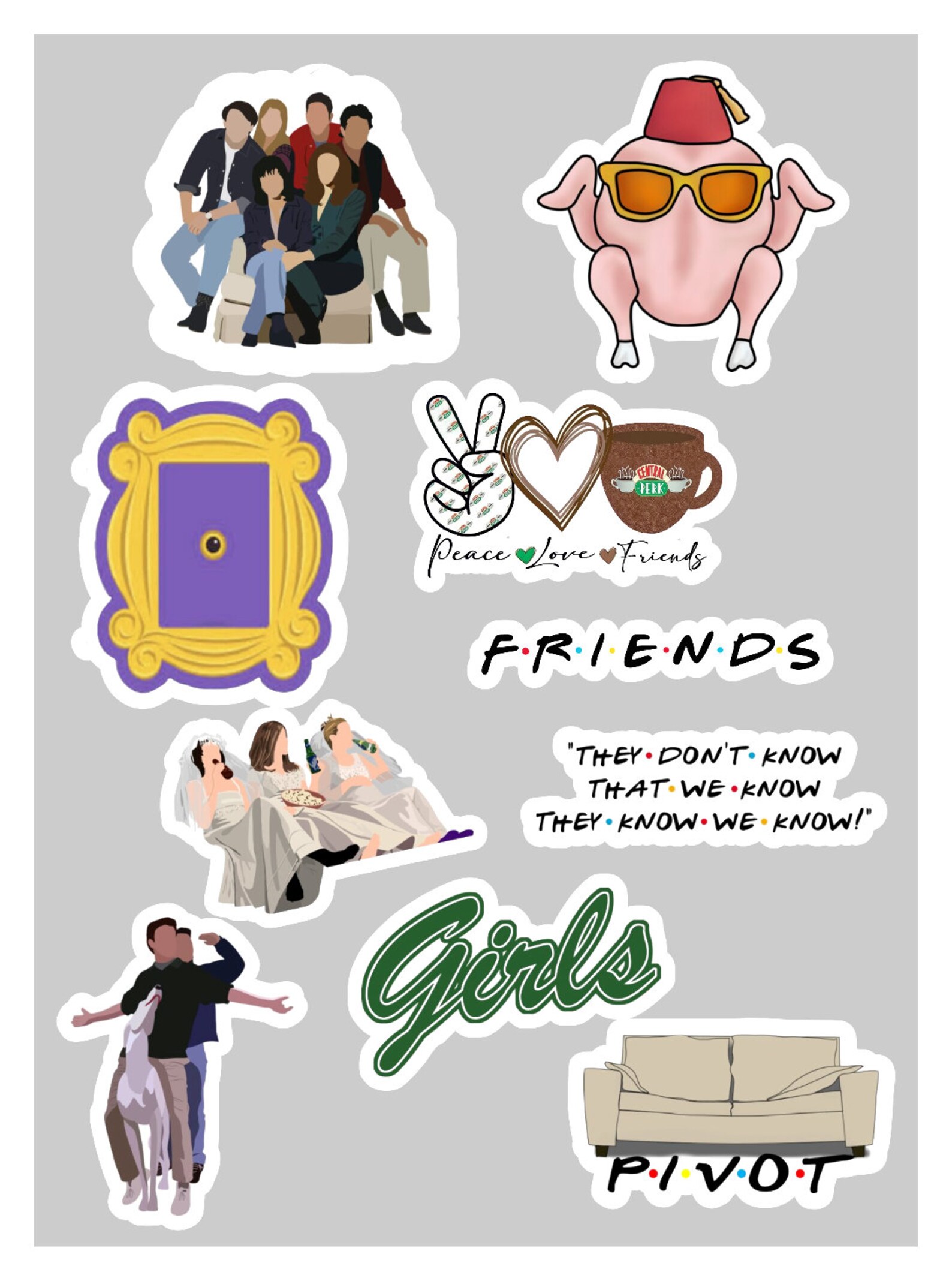 Friends Sticker Pack | Etsy