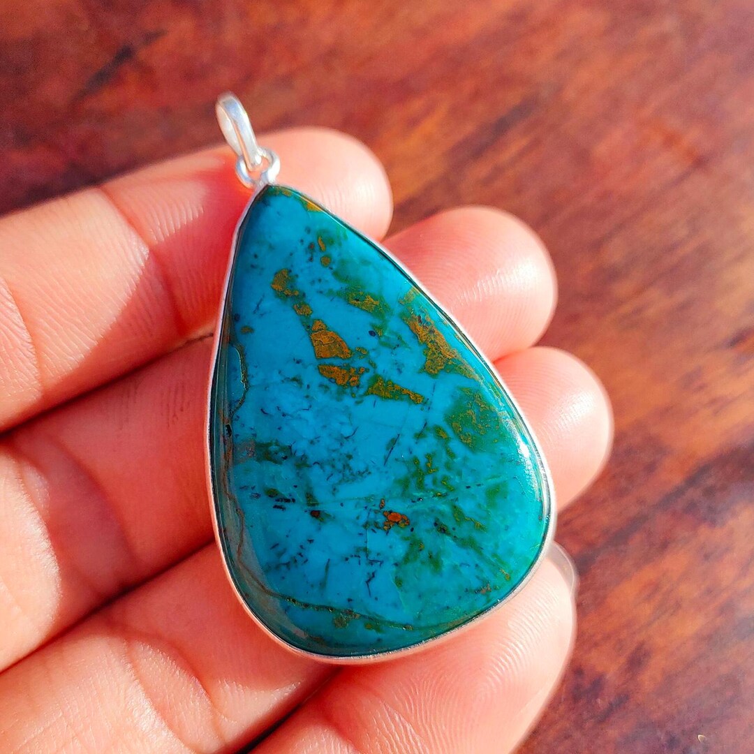Natural Azurite Gemstone Handmade Pendant, Azurite Gemstone Pendant ...