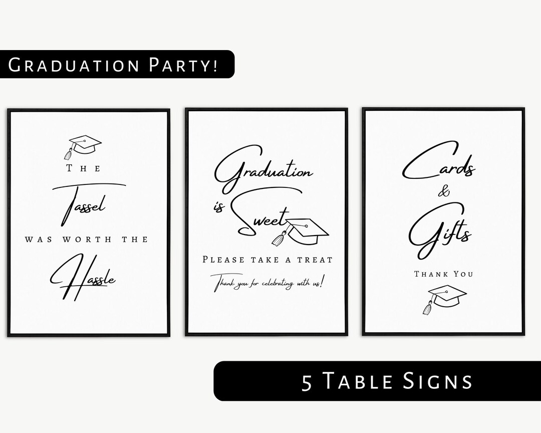 Graduation Party Table Signs |printable Graduation Table Signs| Sweets ...