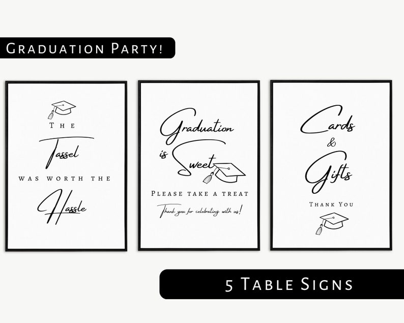 Graduation Party Table Signs |printable Graduation Table Signs| Sweets ...