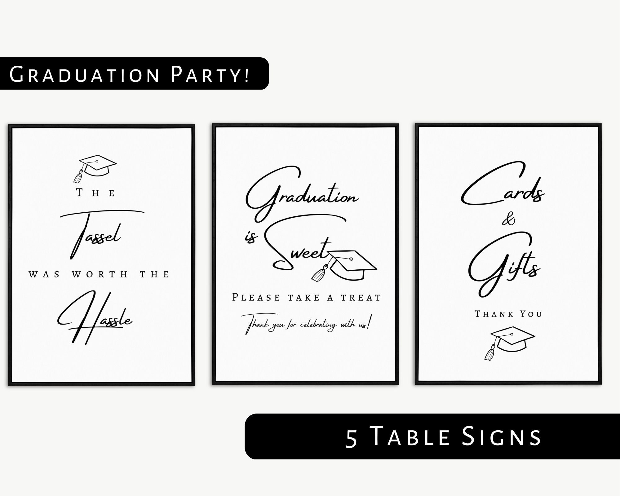 Graduation Party Table Signs |printable Graduation Table Signs| Sweets ...
