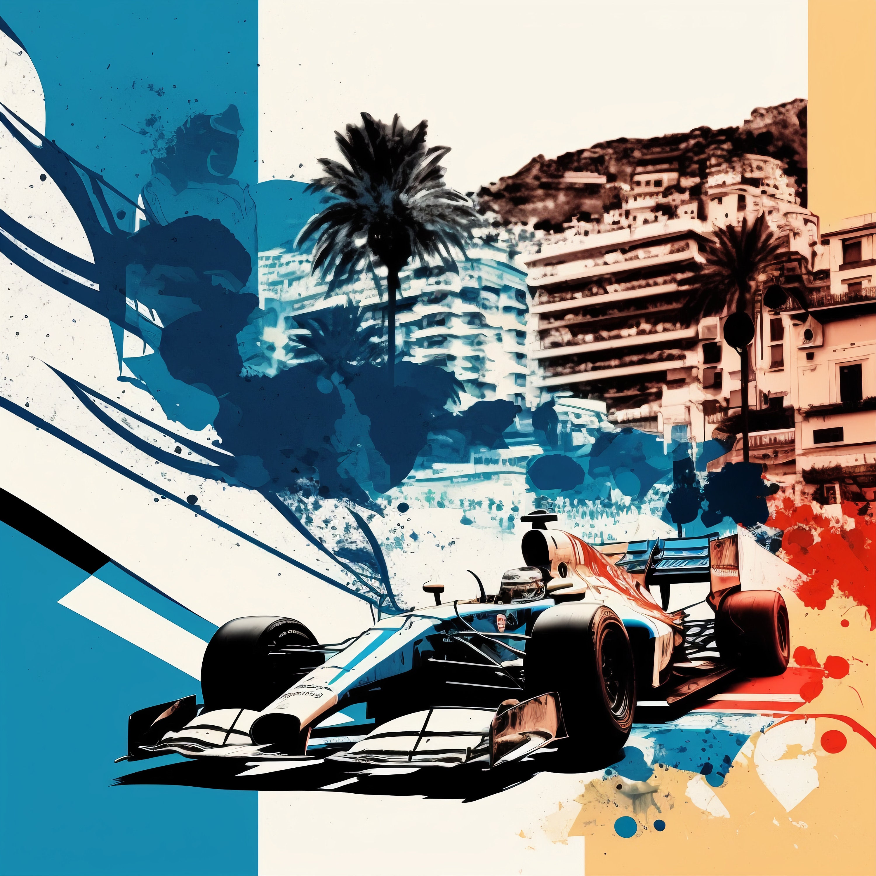 Formula 1 Monaco GP Abstract Art Work 300DPI 3x JPEG Digital Downloads ...