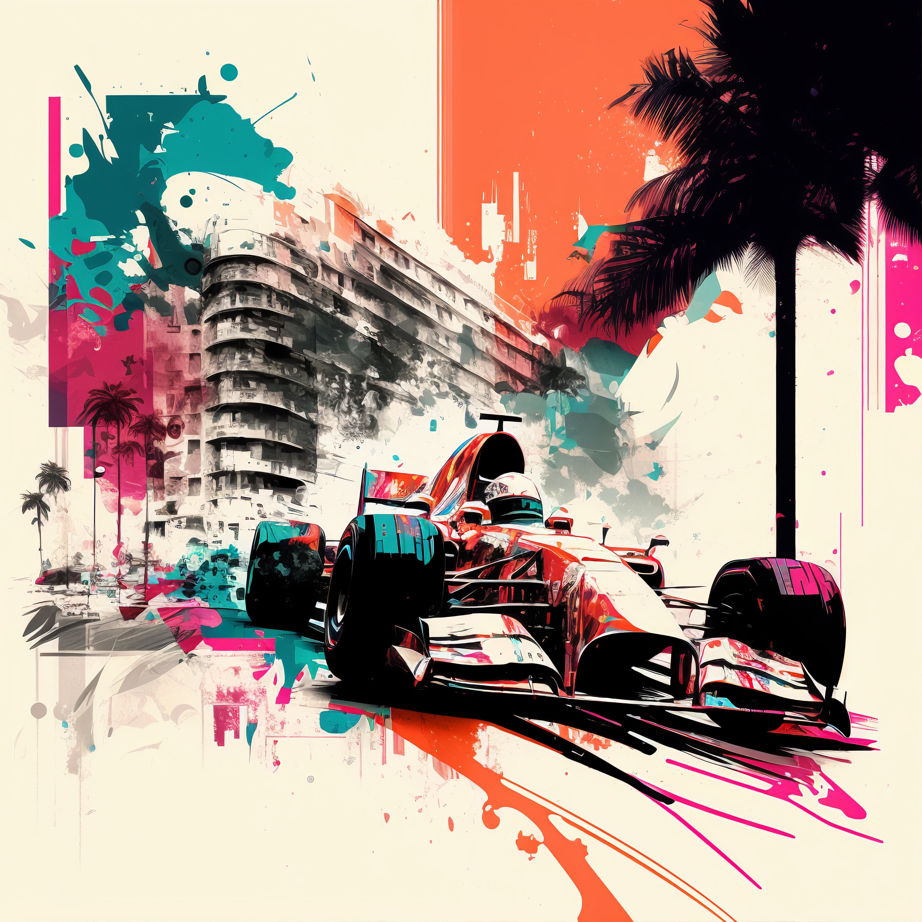 Formula 1 Monaco GP Abstract Art Work 300DPI 3x JPEG Digital Downloads ...