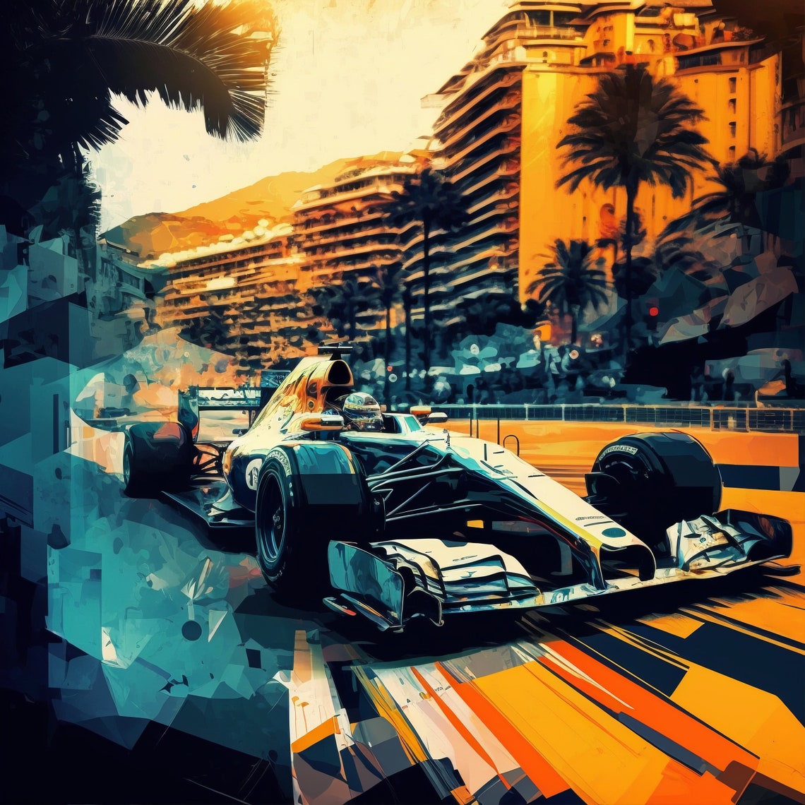 Formula 1 Monaco GP Abstract Art Work 300DPI 3x JPEG Digital Downloads ...