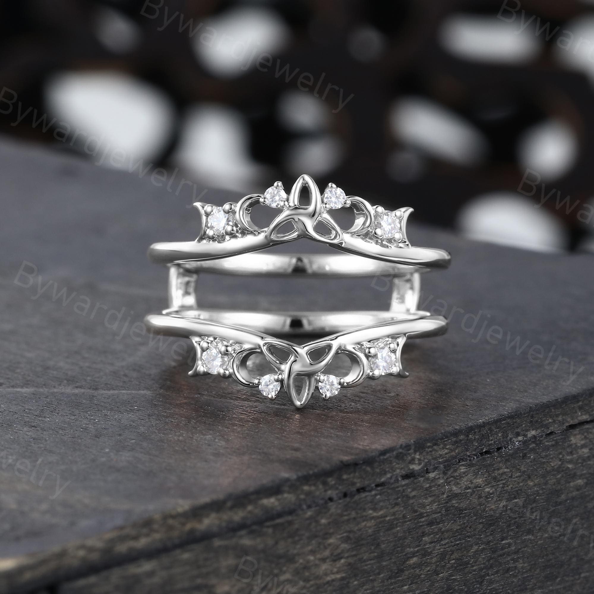 Ring Enhancer MOOSEA Moissanite Stackable Rings - 14K Gold Vermeil ...