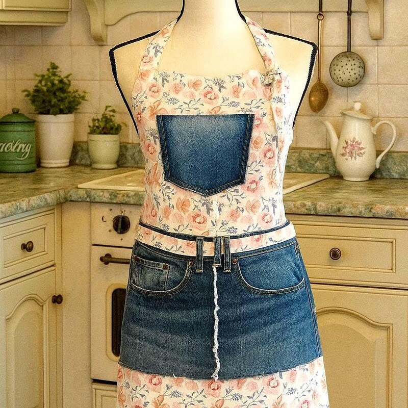Jean Apron - Etsy