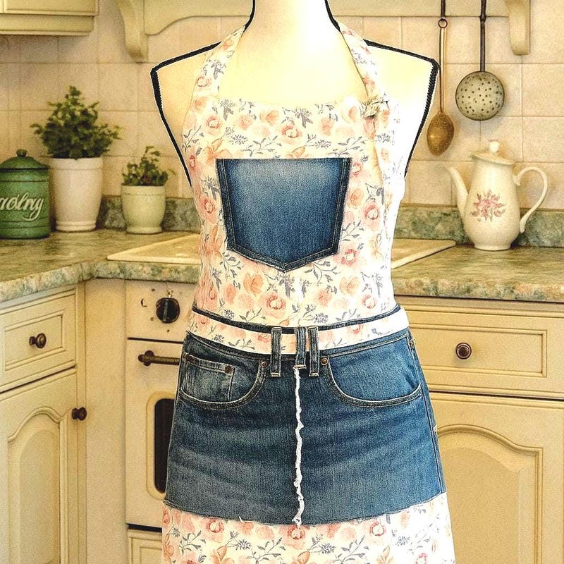 Jean Apron - Etsy