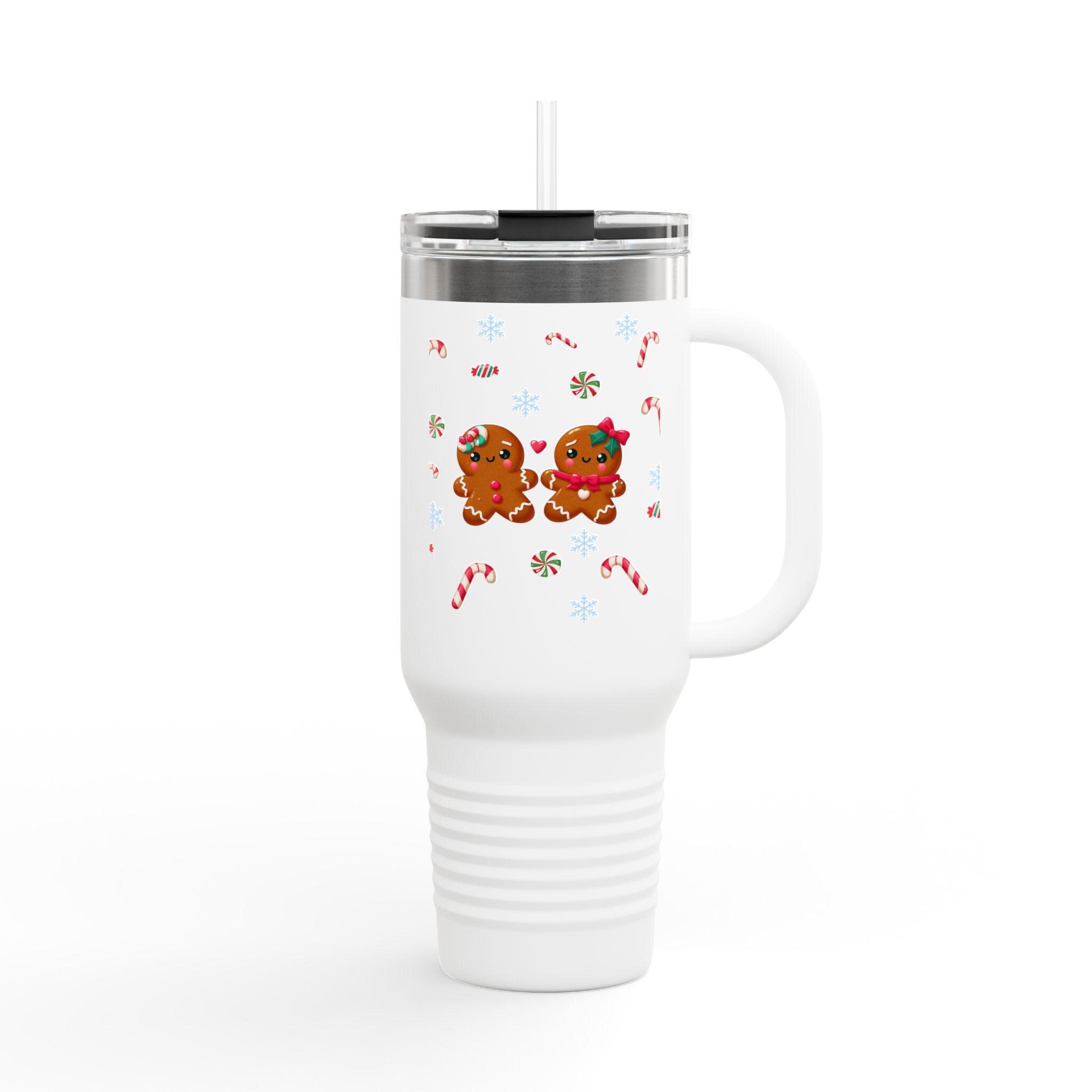 Gingerbread Holiday Travel Mug, Fun Christmas Insulated Tumbler, Cute ...
