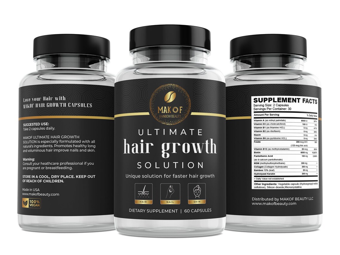 HAIR GROWTH SUPPLEMENT. Ultimate Hair Growth Solution. for - Etsy