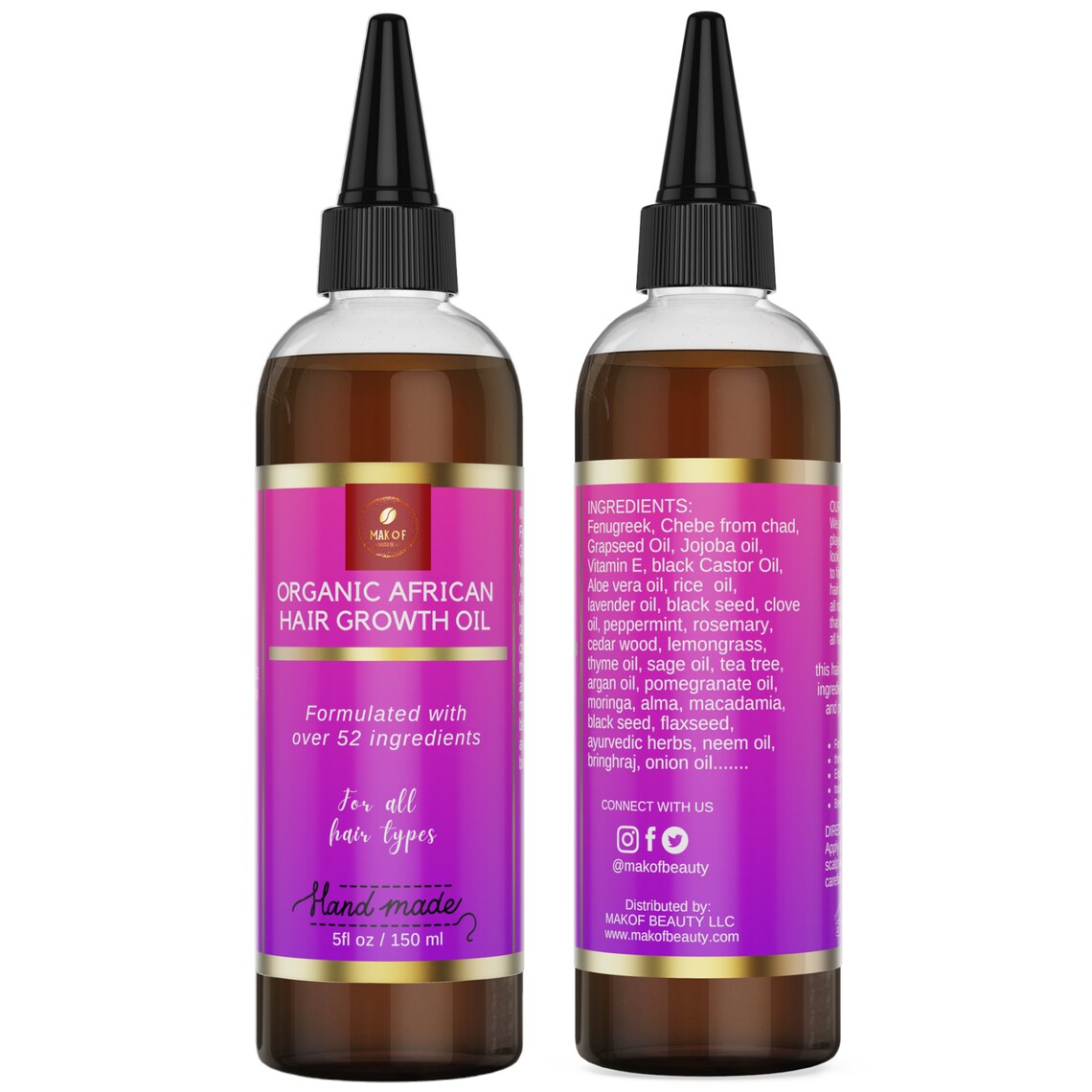 Herbal / Chebe Oil Hair Growth Oil Mix for Massive Hair Regrowth and ...