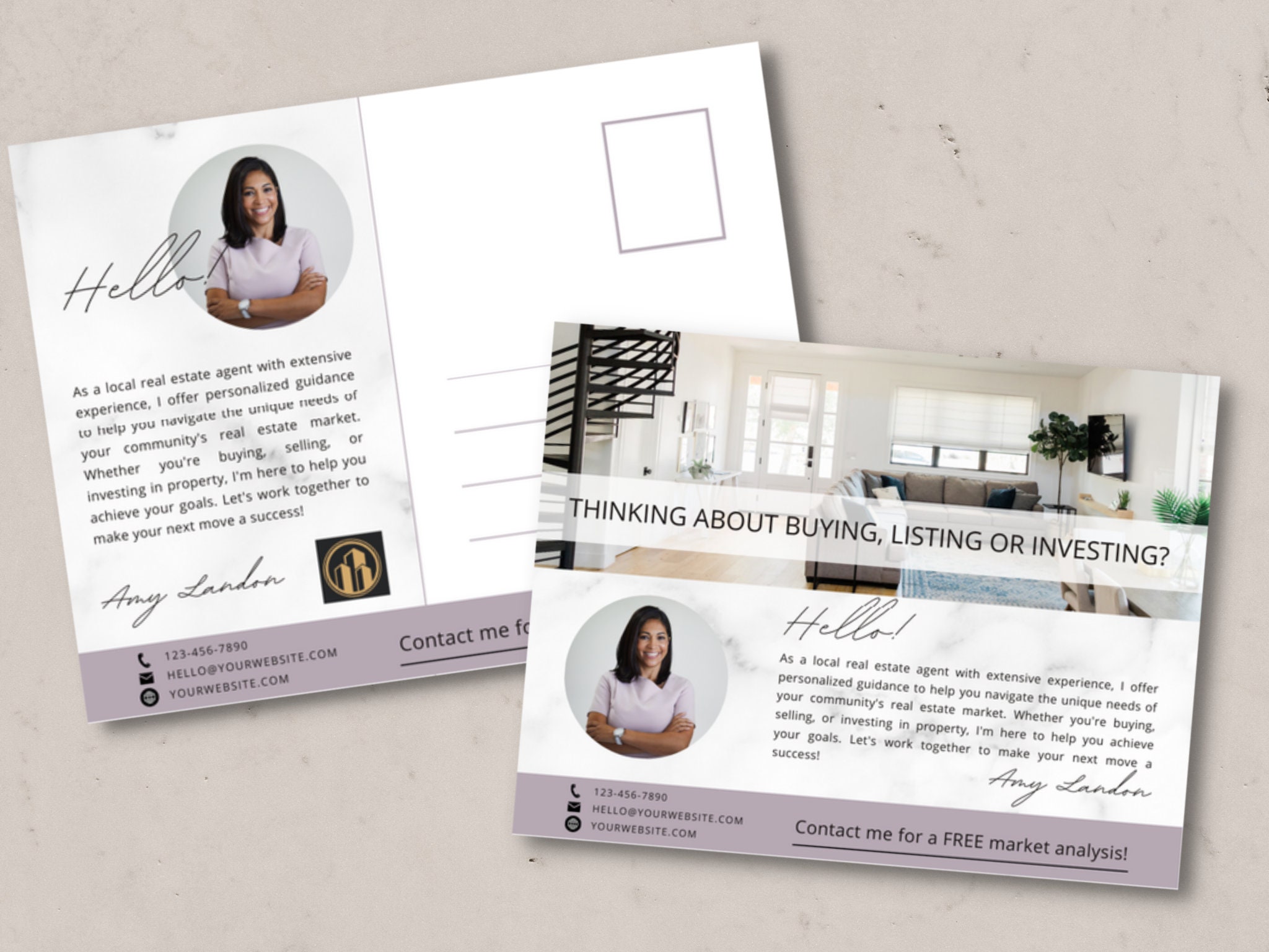 Real Estate Marketing, Real Estate Postcard, Canva Template, Realtor ...