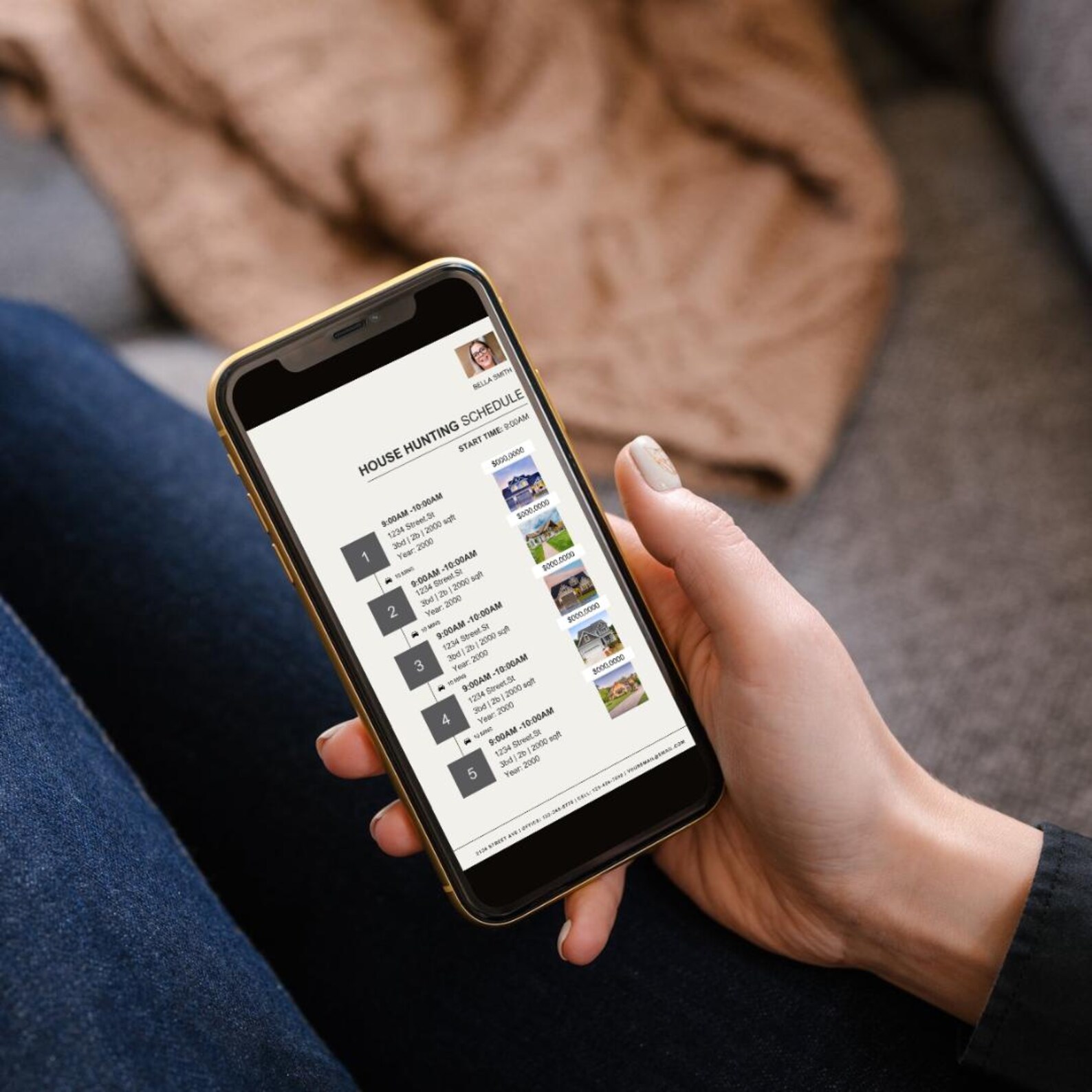 Textable HOUSE HUNTING SCHEDULE, Digital Buyer Showing Schedule, Real ...