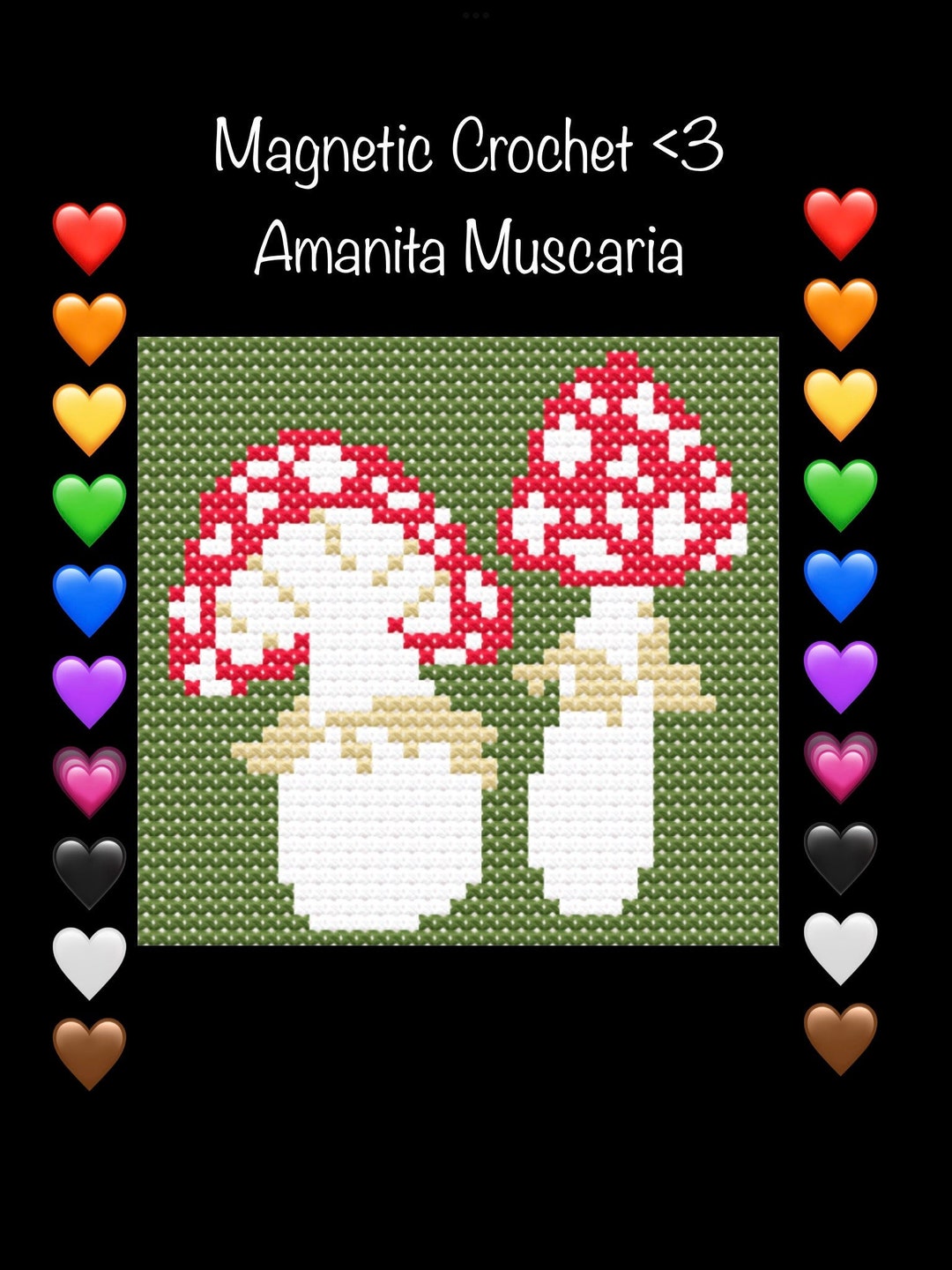 Hi, Amanita Muscaria Little Mushroom INCLUDES Rainbow Mushroom Charts ...