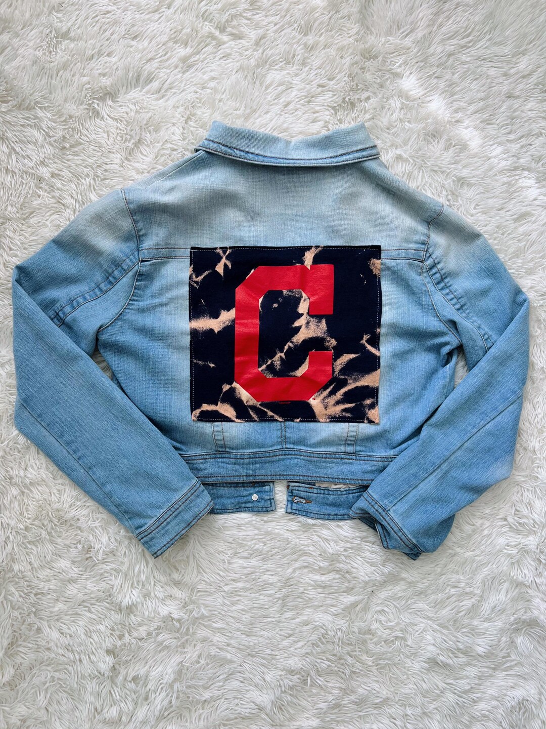 Cleveland Guardians Block C Denim Jacket - Etsy