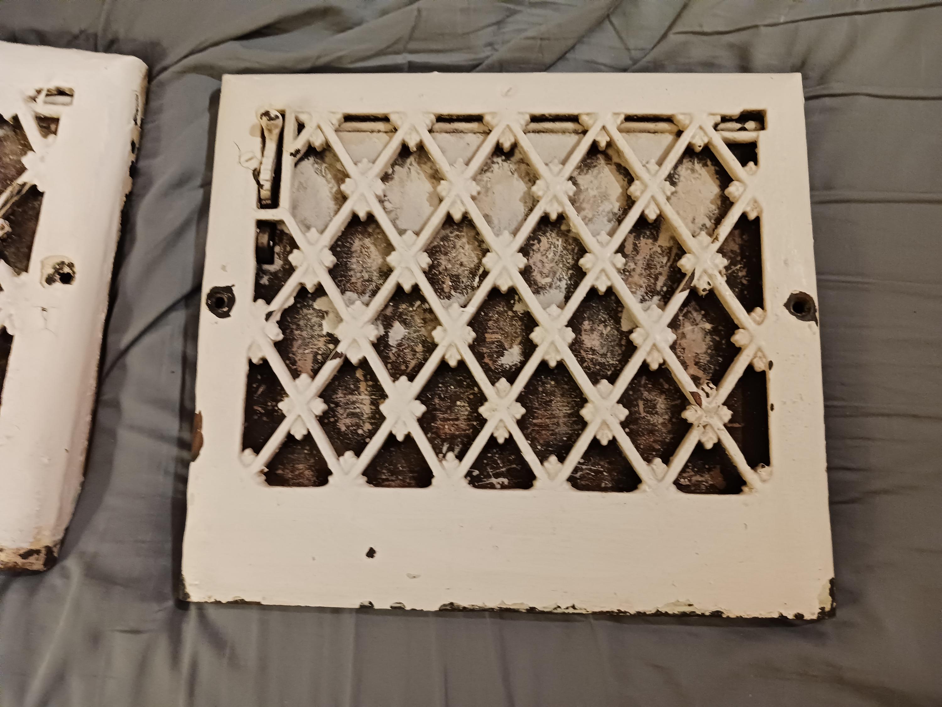 3 Matching Victorian Cast Iron Heating Registers Vents Grates 13.75 W X ...