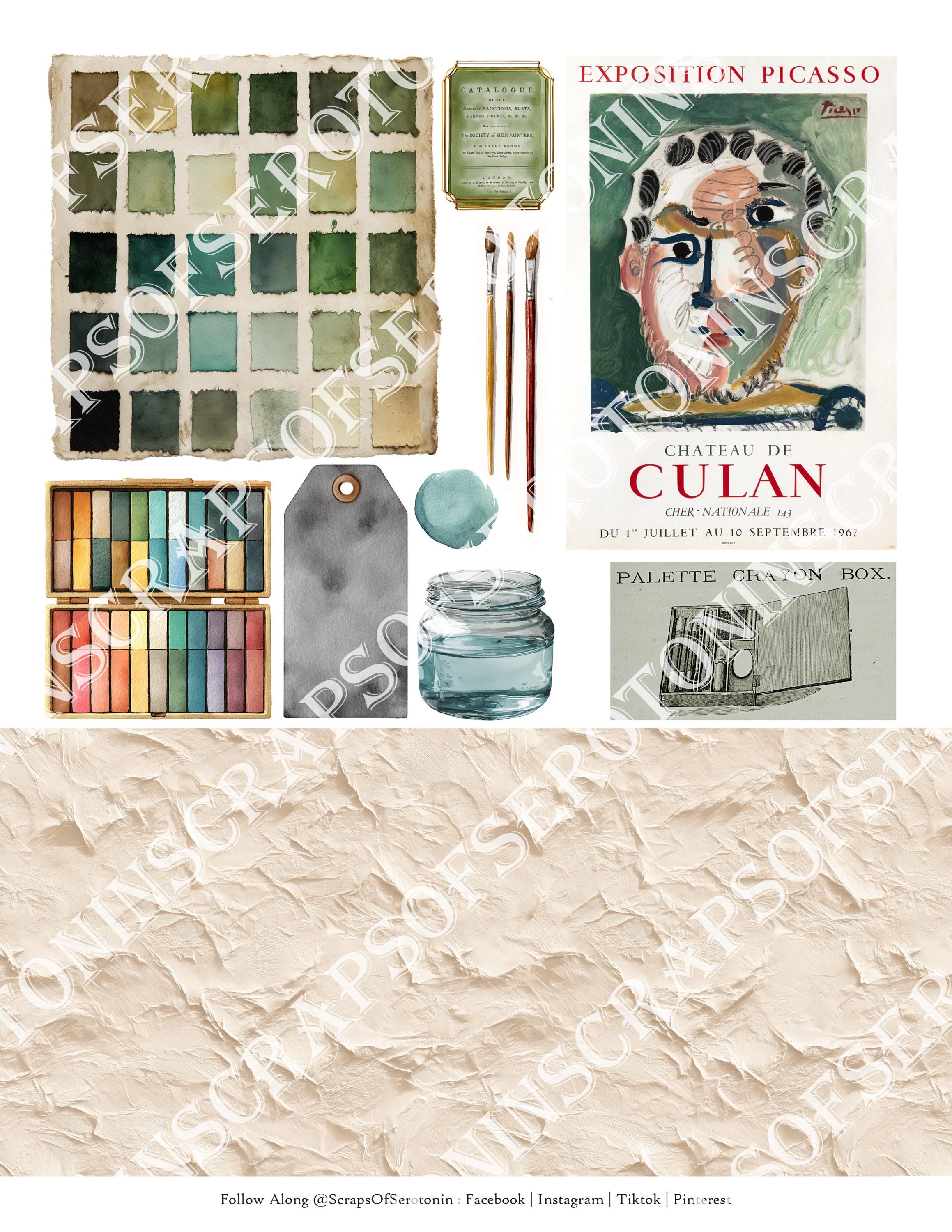 Artist Junk Journal Kit, Watercolor Painter Ephemera, Vintage Art ...