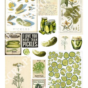 Junk Journal Ephemera, Pickle, Scrapbook Collage, Scrapbooking Digital ...