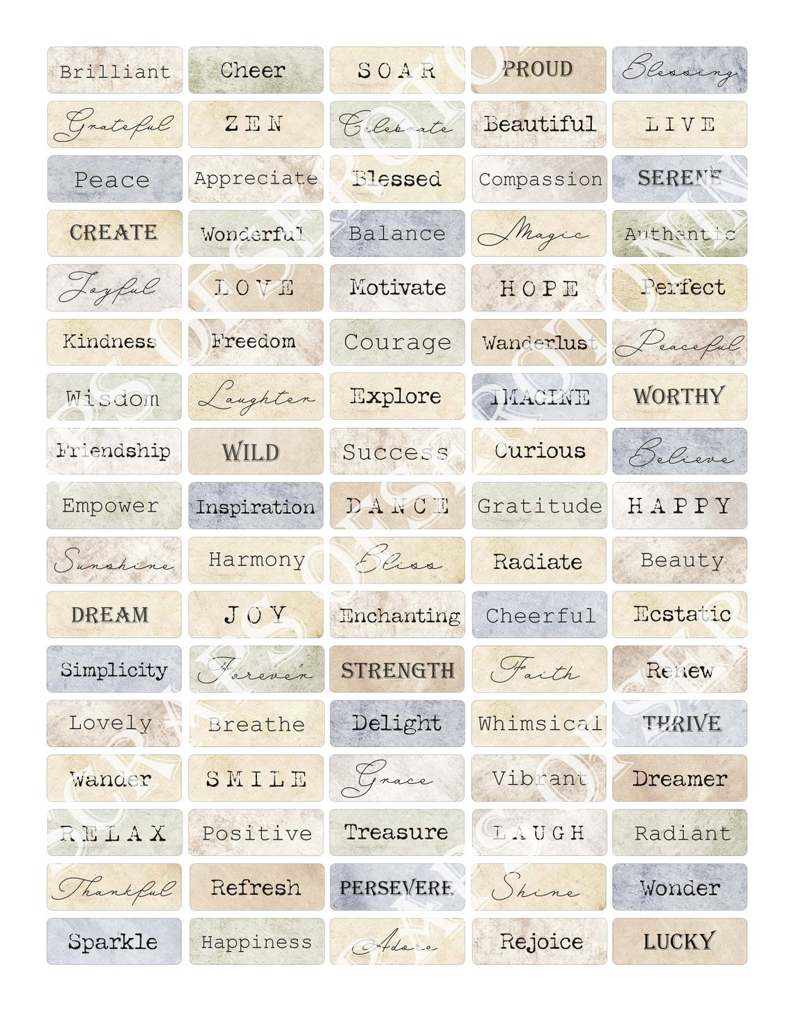 Collage Word Sheet, Positive Words, Journal Words, Inspirational, Junk ...