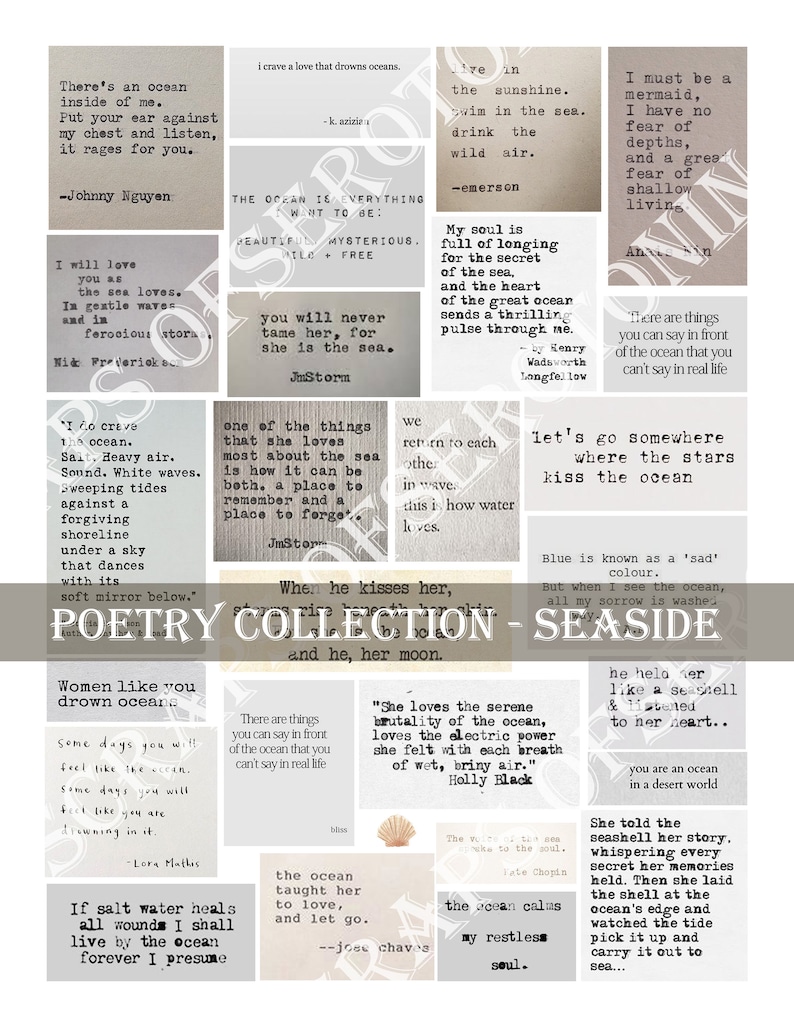 Poetry Collection "seaside" - Etsy
