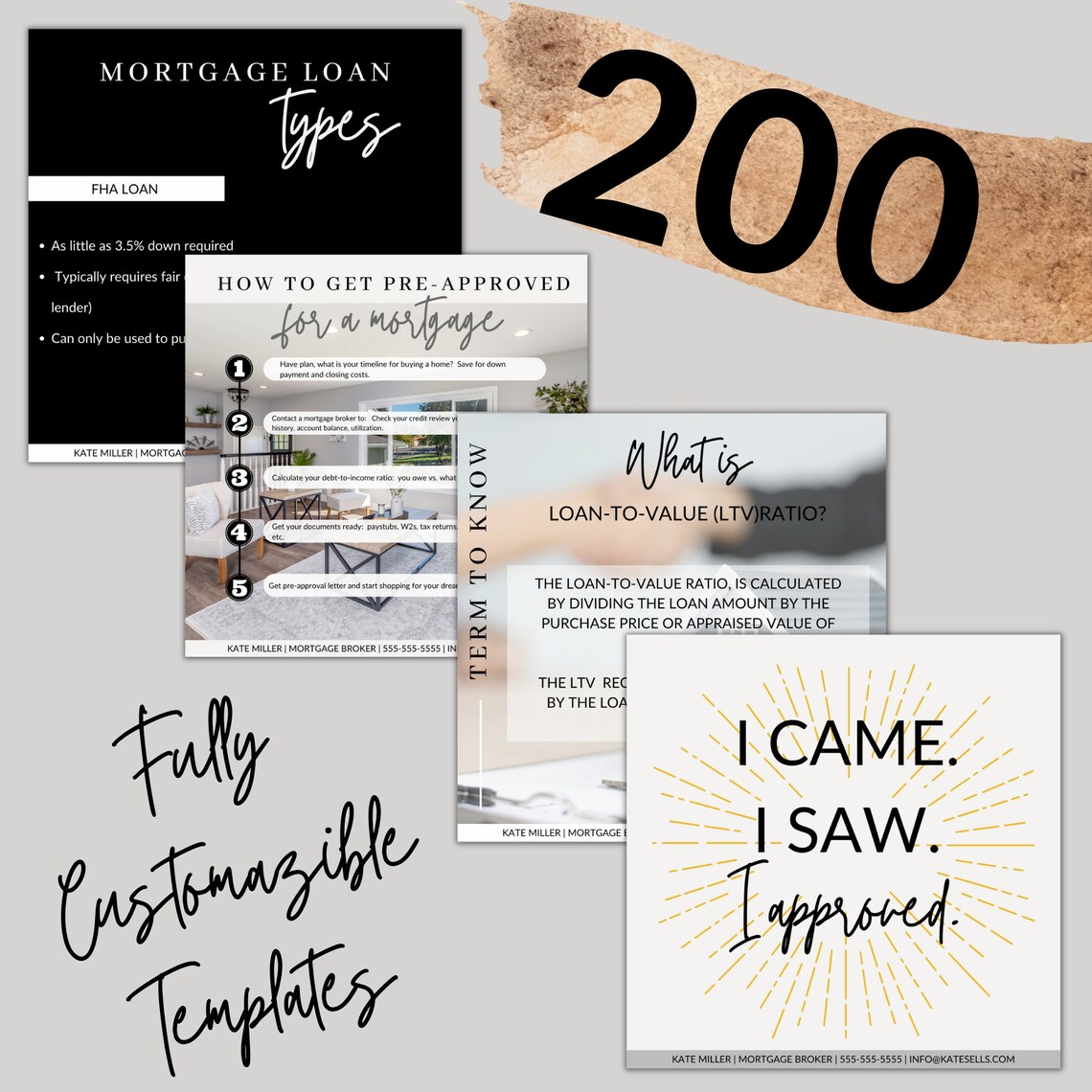 200 Mortgage Social Media Posts Loan Officer Marketing - Etsy