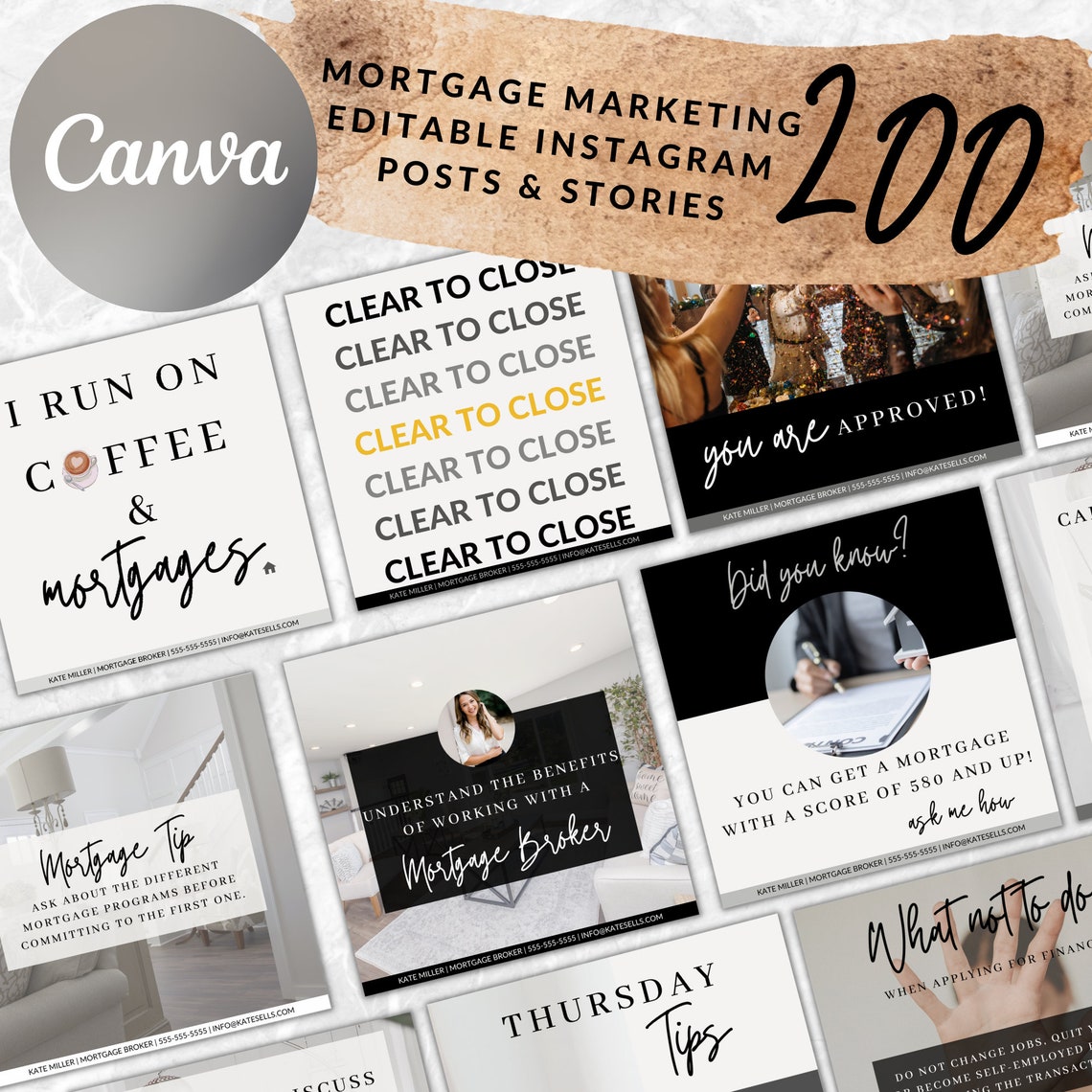 200 Mortgage Social Media Posts Loan Officer Marketing - Etsy