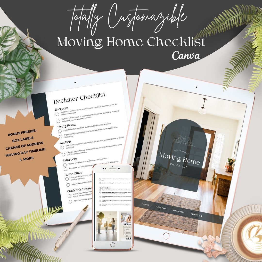 Real Estate Moving Checklist Realtor Moving Guide Printable Moving To ...