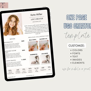 UGC Creator Media Kit UGC Creator Template Influencer Media Kit Blogger ...