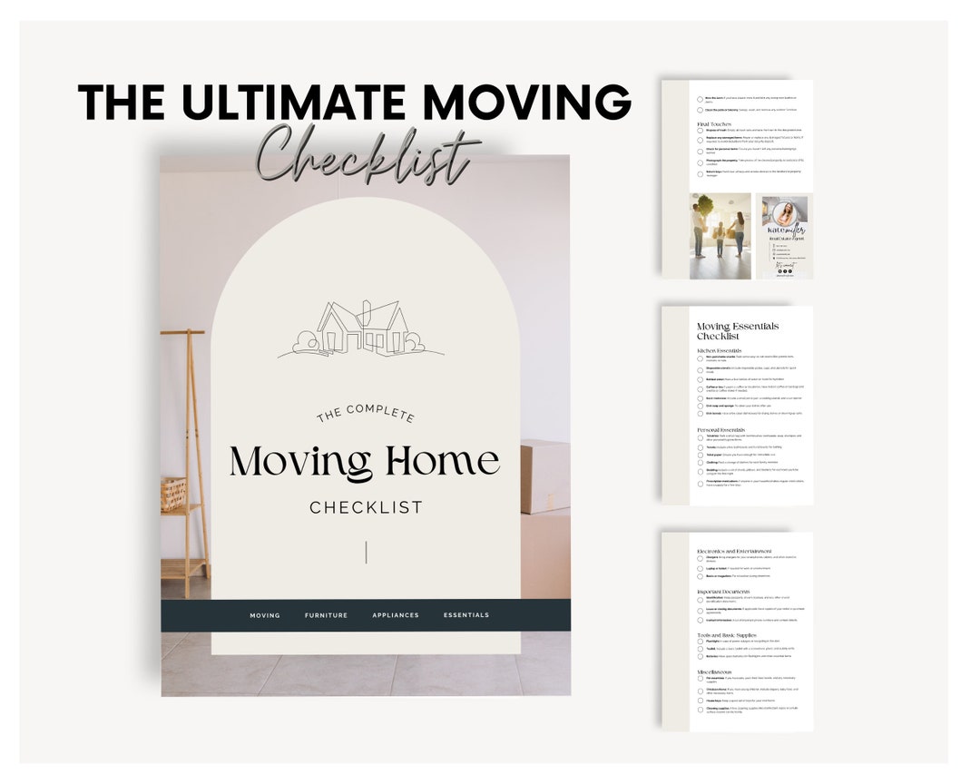 Real Estate Moving Checklist Realtor Moving Guide Printable Moving To ...