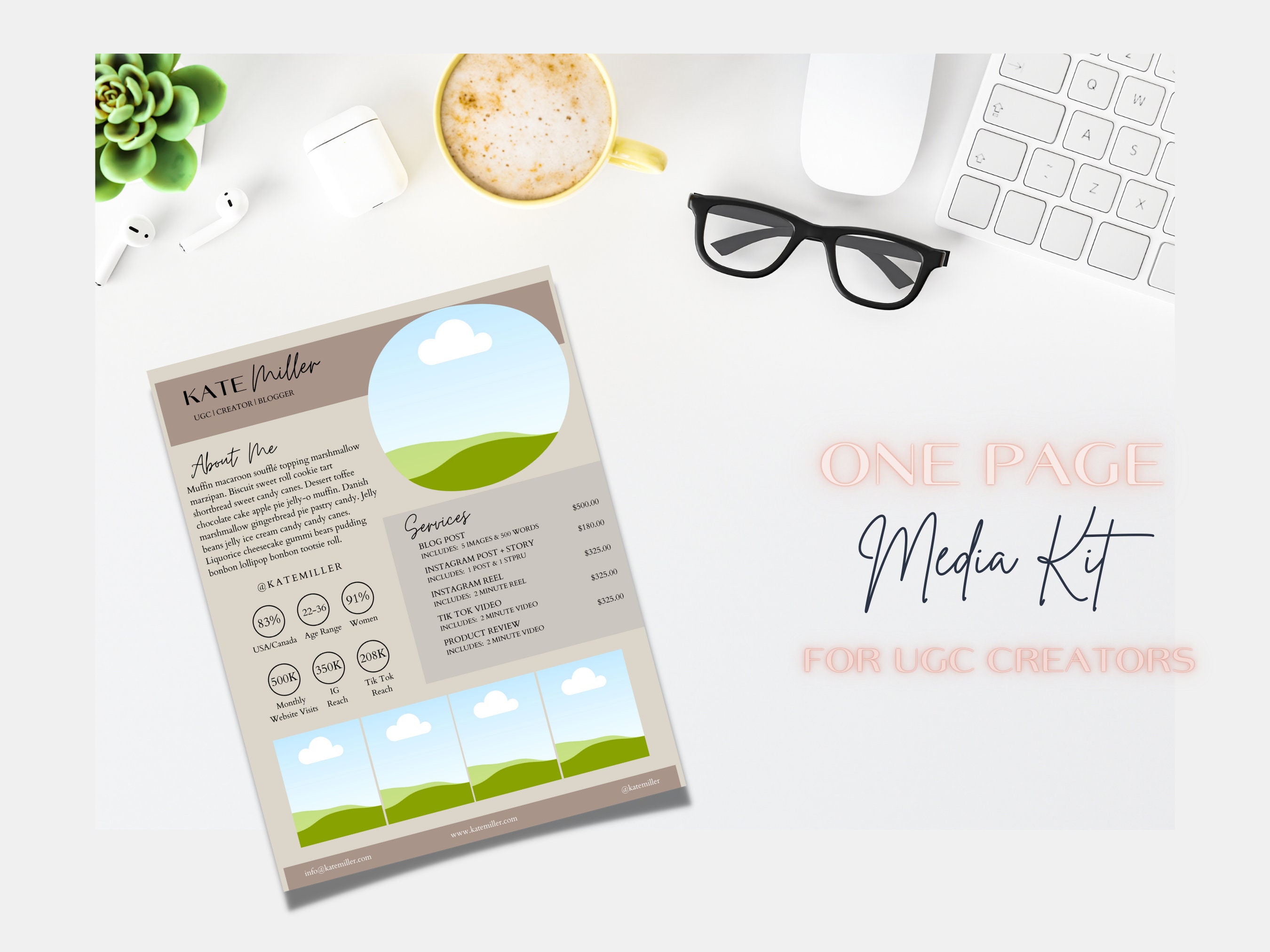 UGC Creator Media Kit UGC Creator Template Influencer Media Kit Blogger ...
