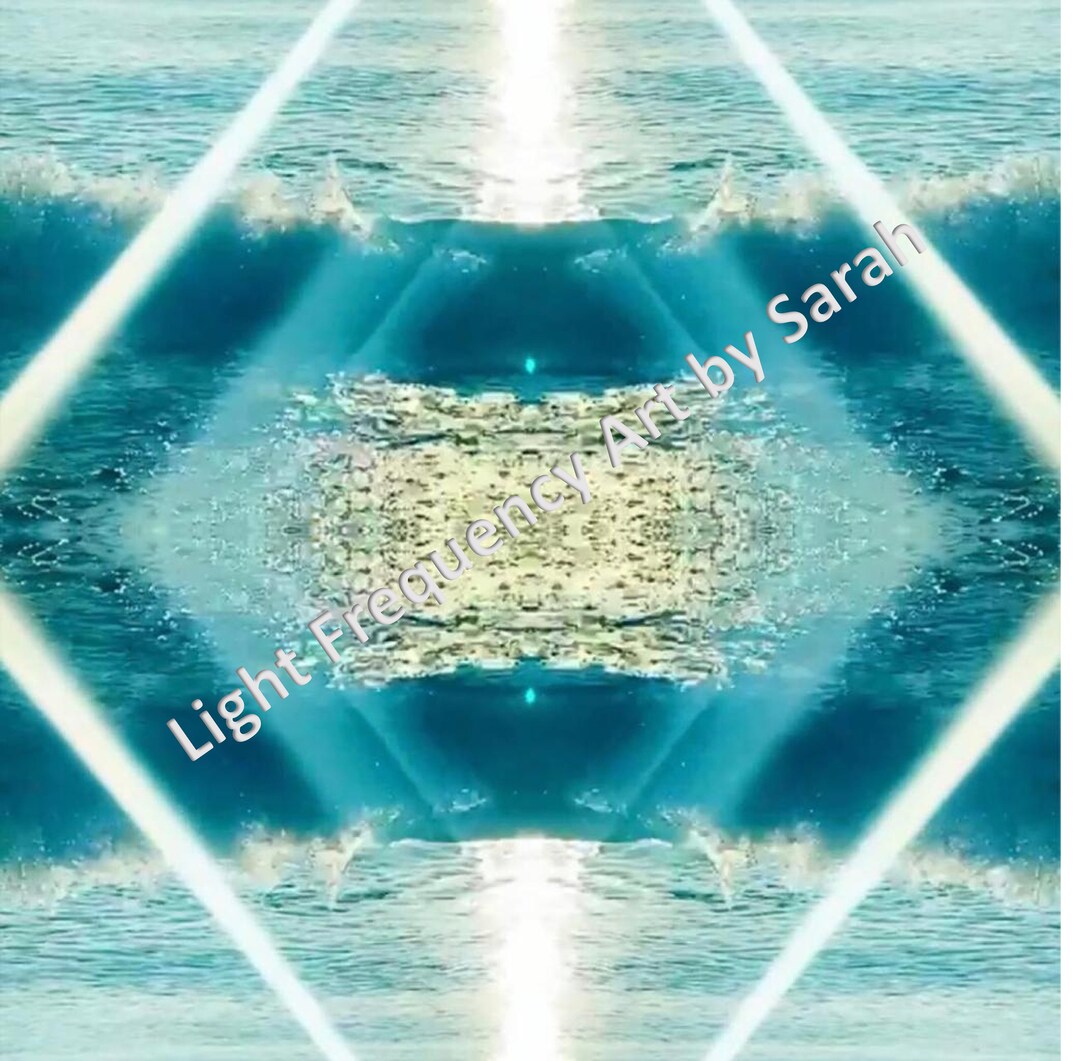 Water and Light Frequency Image Beautiful Geometry Blue, Teal, White ...