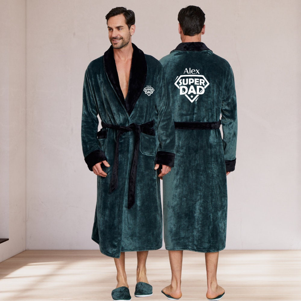 Embroidered Image Customization Fleece Bath Robes Luxury Personalized ...