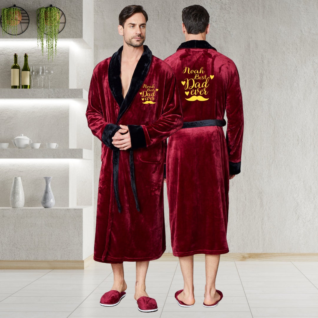 Embroidered Image Customization Fleece Bath Robes Luxury Personalized ...