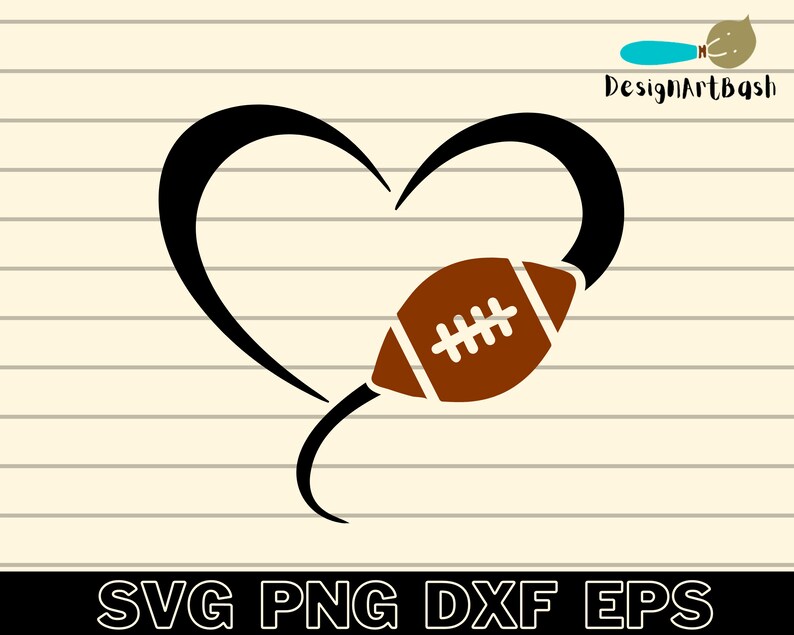 Football Heart Svg Png Clipart , Football Outline Svg Cutting File for ...