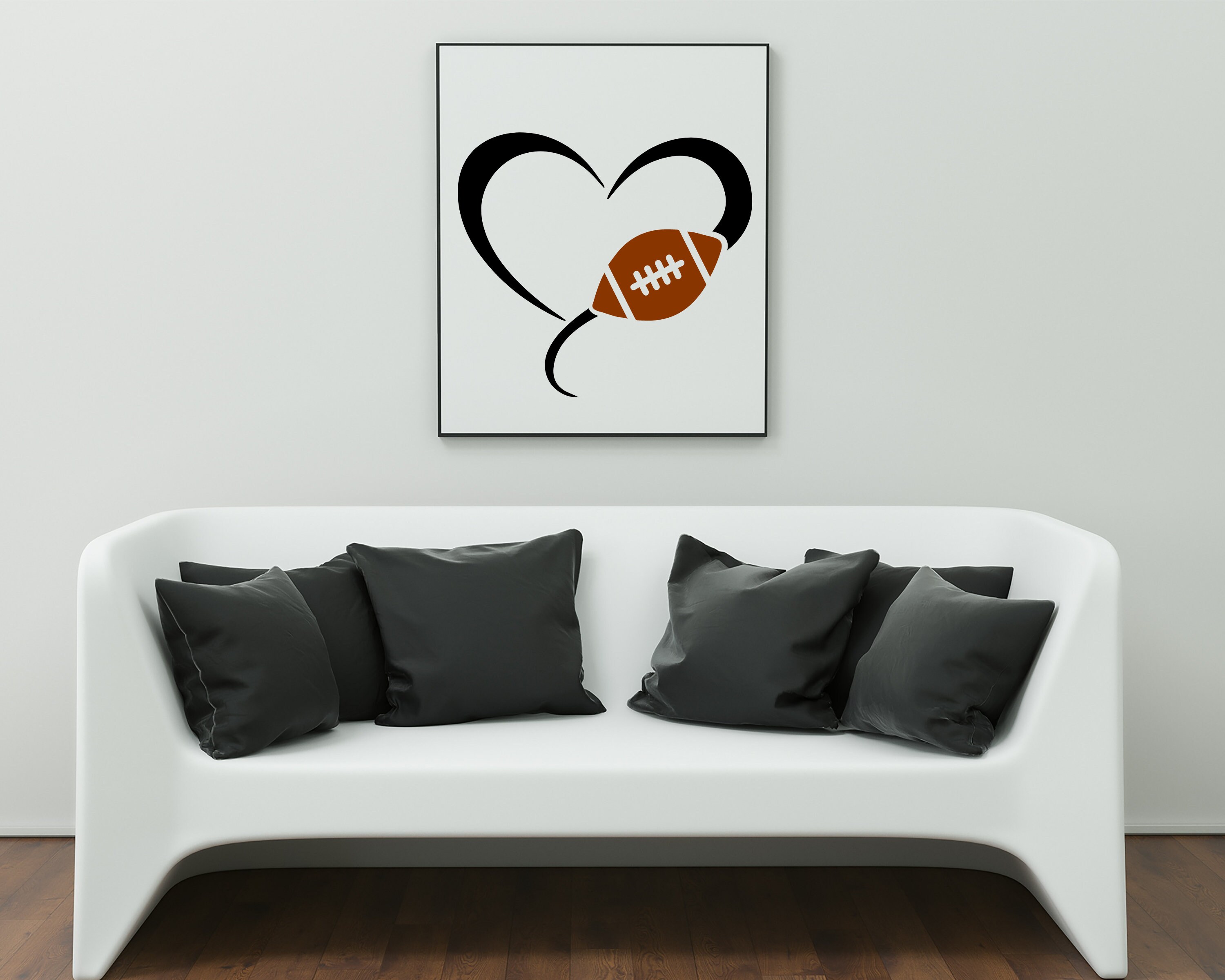 Football Heart Svg Png Clipart , Football Outline Svg Cutting File for ...