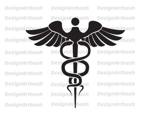 Medical Symbol SVG PNG DXF Caduceus Clip Art for Nursing - Etsy